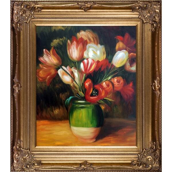 La Pastiche Tulips in a Vase by Pierre-Auguste Renoir with Bronze ...
