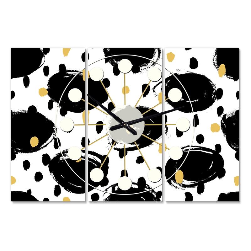 Designart Monochrome Geometric Pattern V Oversized Mid Century Wall