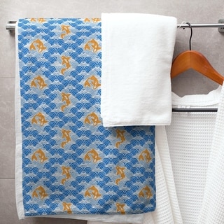 Porch & Den Aloma Koi Fish & Waves Bath Towel - 30 x 60 - Bed Bath ...