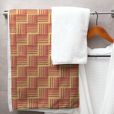 Two Color Basketweave Stripes Bath Towel - 30 x 60 - Overstock - 28497929