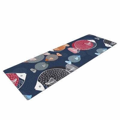 Mel Armstrong "Swim School" Blue Red Yoga Mat - Overstock - 28512338