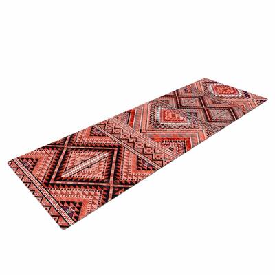 Victoria Krupp "Native American Art" Pink Orange Illustration Yoga Mat ...