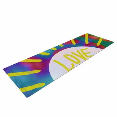 Vasare Nar "Love Is Rad" Yellow Tyopgraphy Yoga Mat - Multi - Overstock ...