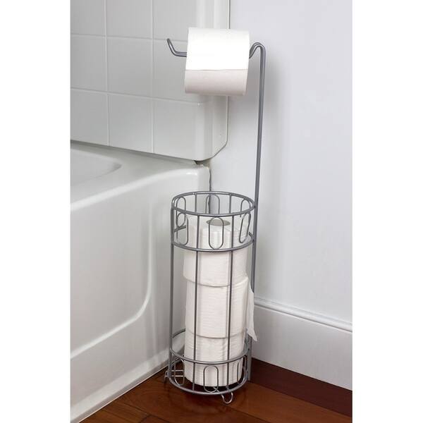 Unity Free-Standing Dispensing Toilet Paper Holder, Silver - Bed Bath ...