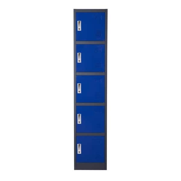 Metal Storage Locker Cabinet with Five Storage Compartments and Key ...