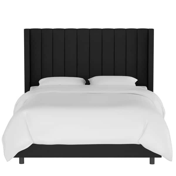 Copper Grove Altotting Channel-seam Wingback Linen Bed - Bed Bath ...