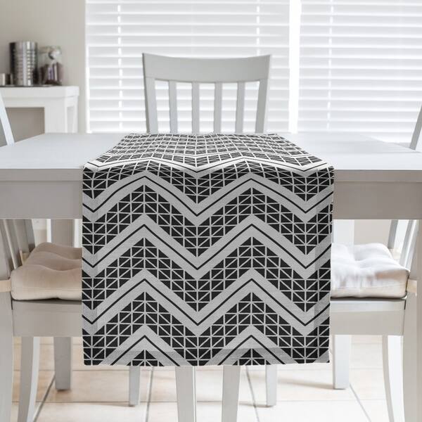 Reverse Classic Hand Drawn Chevrons Table Runner - Bed Bath & Beyond ...