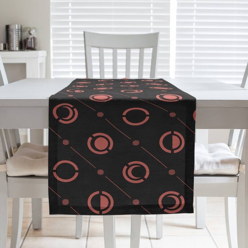 Black & Color Moon Phases Table Runner - Overstock - 28528174