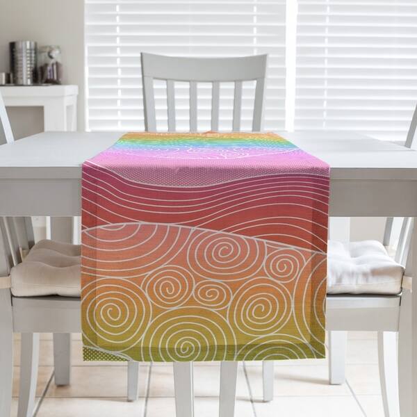 Ombre Hand Drawn Waves Table Runner - Bed Bath & Beyond - 28528399