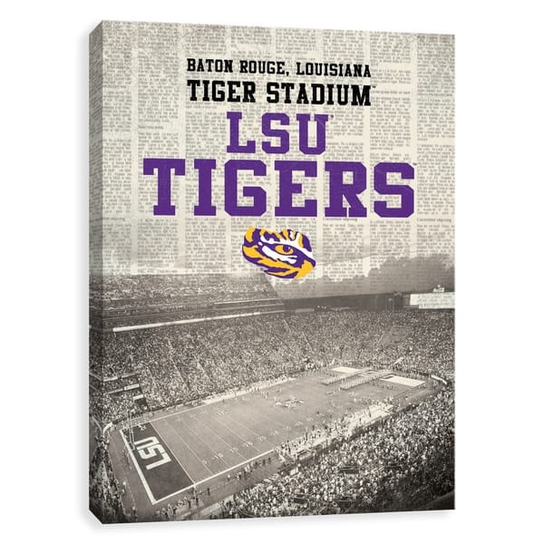 LSU Tigers Newspaper Stadium Printed Canvas - Bed Bath & Beyond - 28530551
