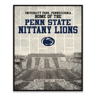 Penn State Nittany Lions Newspaper Stadium Framed Printed Canvas - Bed ...