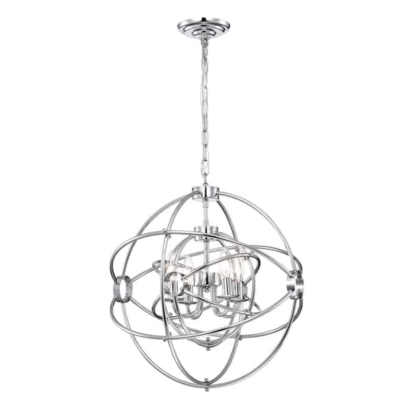 Ikova Chrome 4-light Double Sphere Cage Chandelier - On Sale - Bed Bath ...