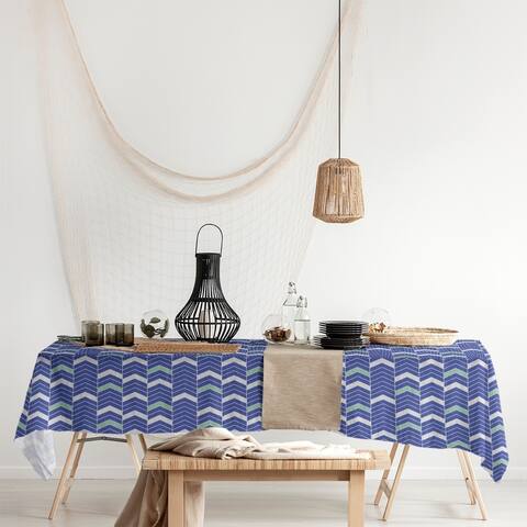 Two Color Lined Chevrons Rectangle Tablecloth - 58 x 102 - Overstock ...