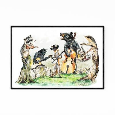 Noir Gallery Cute Animals Bluegrass Band Framed Art Print - Overstock ...
