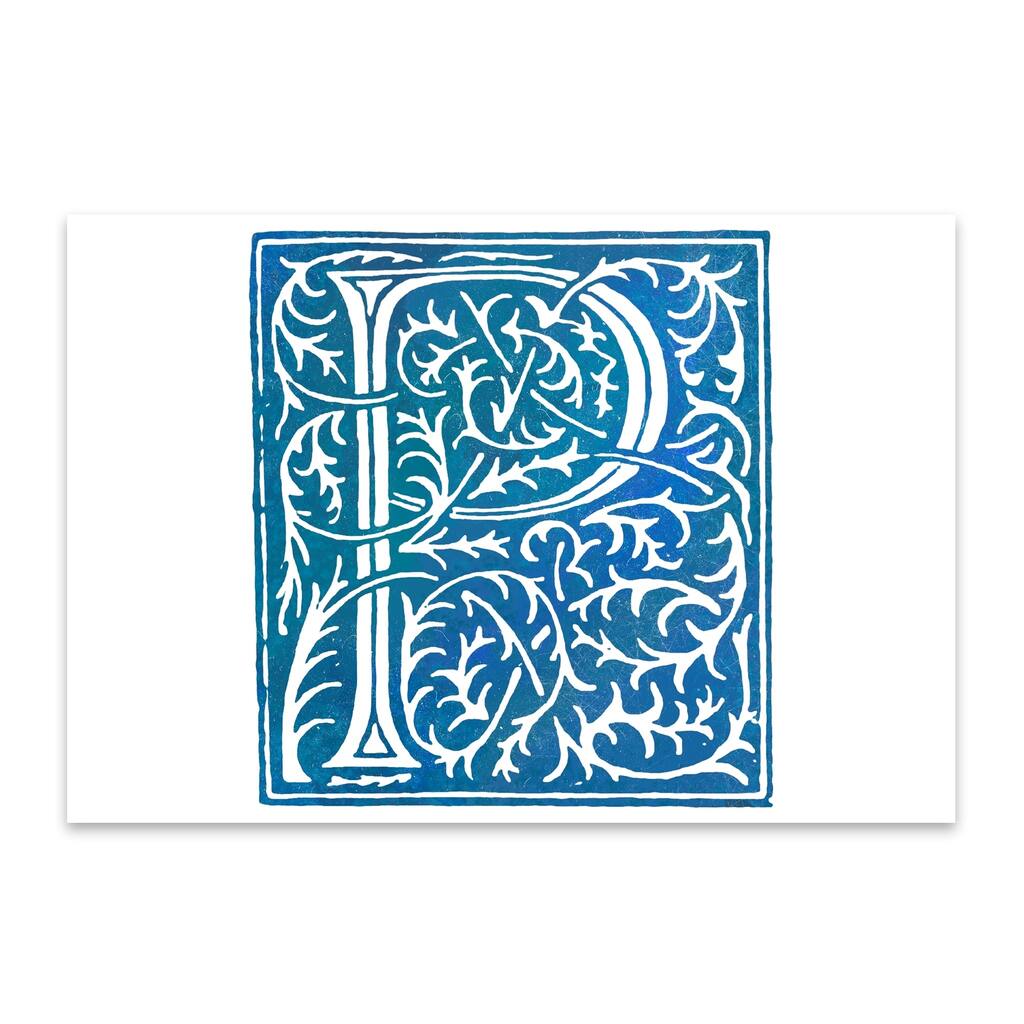 Noir Gallery Letter P Alphabet Vintage Type Metal Wall Art Print ...