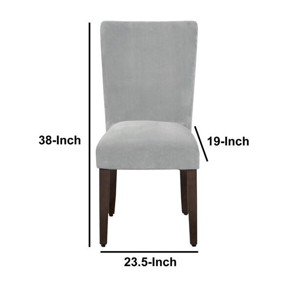 Velvet Upholstered Parson Chair with Wooden Tapered Legs, Gray and ...