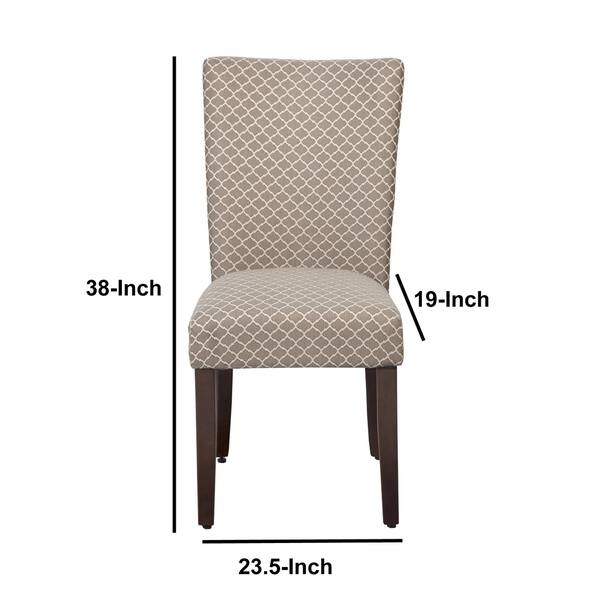 Quatrefoil Diamond Pattern Fabric Upholstered Chair with Wooden Legs ...