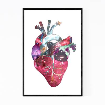 Noir Gallery Human Heart Anatomy Astronomy Framed Art Print - Overstock ...