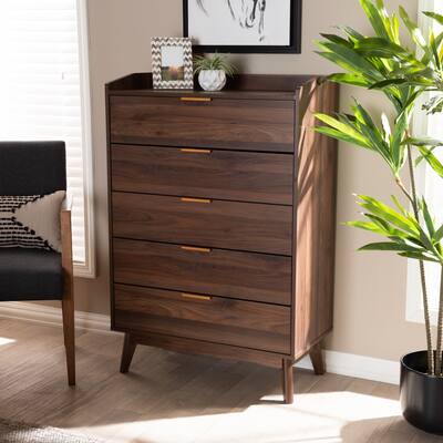 Mid-Century Modern 5-Drawer Chest - Overstock - 28560733