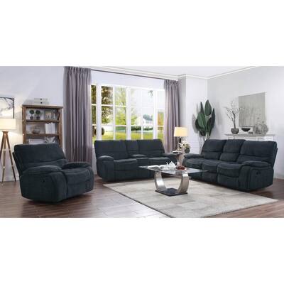 Trenner Navy Blue 3-piece Motion Living Room Set - Overstock - 28562258
