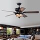 Micago Black 52-inch Lighted Glass Bowl Shade Ceiling Fan with Remote ...