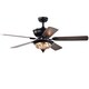 Micago Black 52-inch Lighted Glass Bowl Shade Ceiling Fan with Remote ...