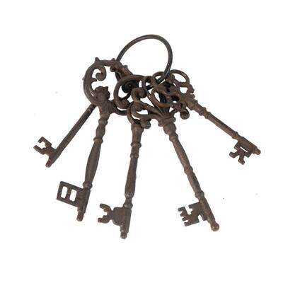 Metal Decorative Bunch of Keys with Antique Details, Bronze - Overstock ...