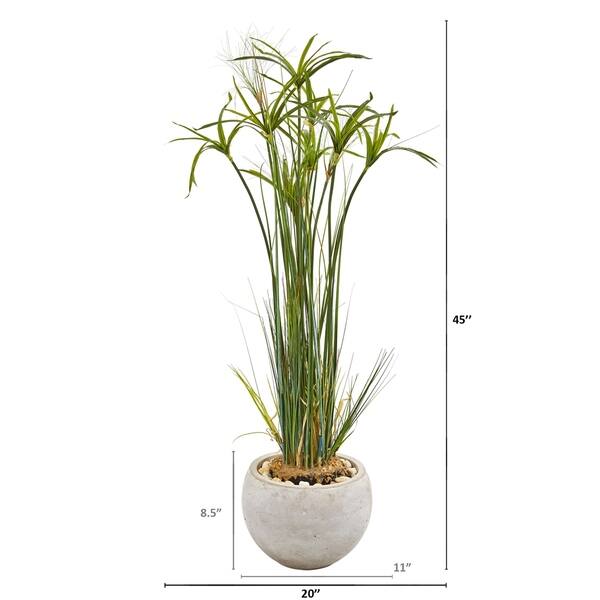 45" Papyrus Artificial Plant in Sand Colored Planter - Bed Bath ...