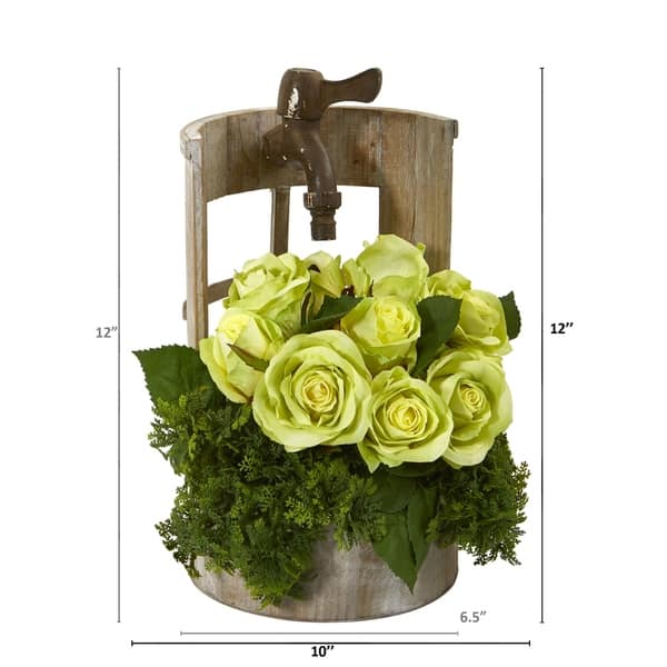 Rose Artificial Arrangement in Faucet Planter - Bed Bath & Beyond ...