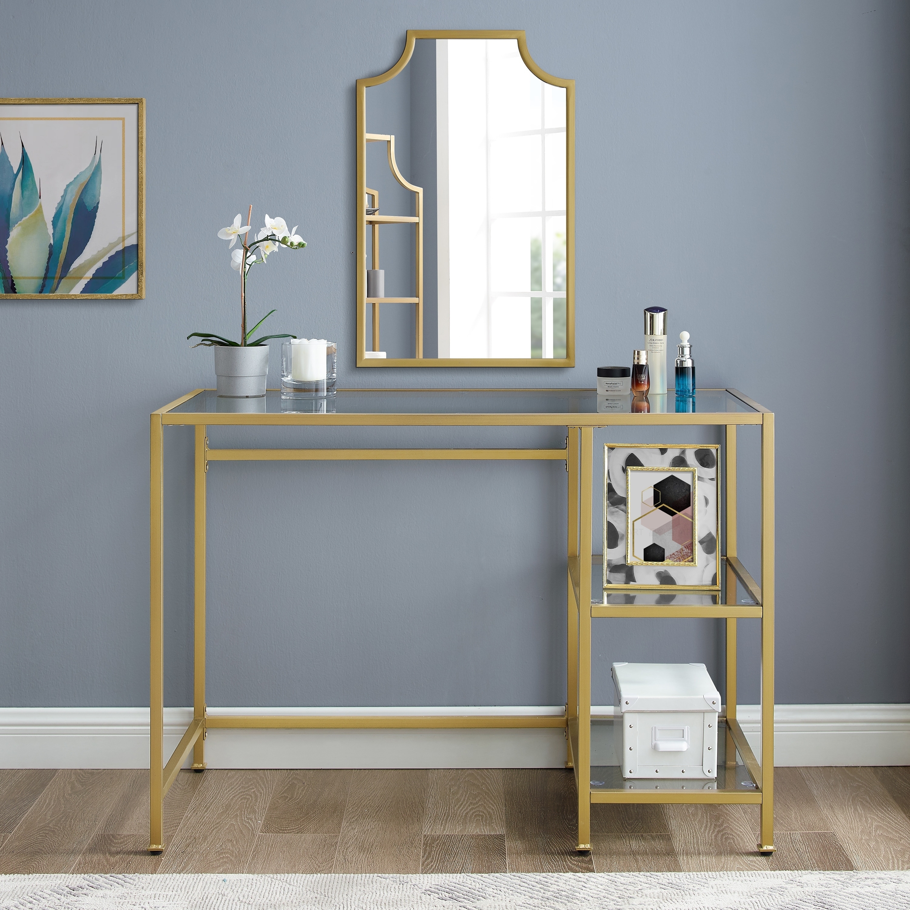 Aimee Desk Gold - Bed Bath & Beyond - 28573826