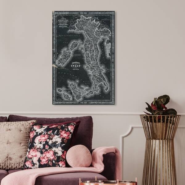 Oliver Gal 'Italy Map 1866' Maps and Flags Wall Art Canvas Print ...