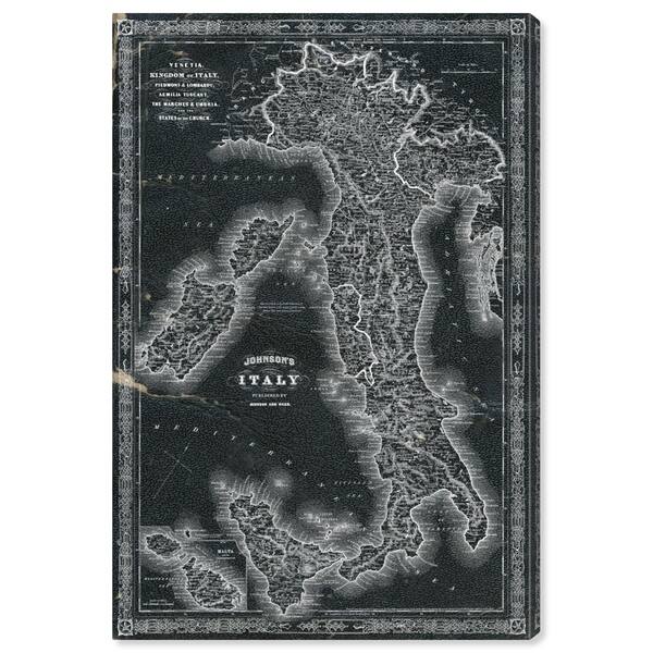 Oliver Gal 'Italy Map 1866' Maps and Flags Wall Art Canvas Print ...