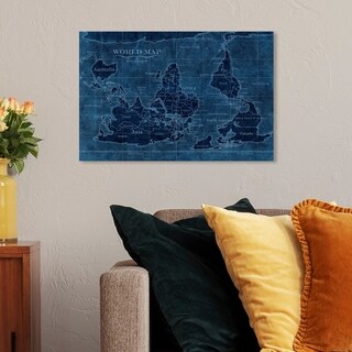 Oliver Gal 'World Compass' Map Red Wall Art Canvas - On Sale - Bed Bath ...