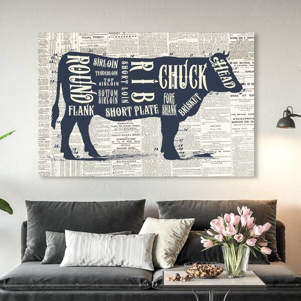 Oliver Gal 'Angus Beef Butcher Cuts Chart' Food and Cuisine Wall Art ...