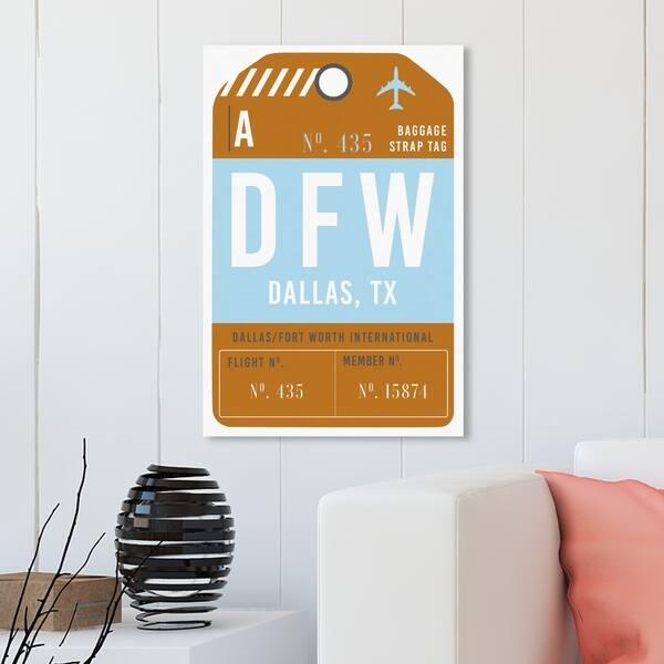 Oliver Gal 'Dallas Luggage Tag' Cities and Skylines Wall Art Canvas ...