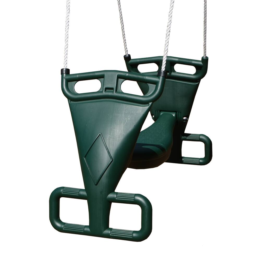 Gorilla Playsets Tandem Swing in Green with Rope - Multi-Child Swing ...
