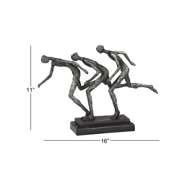 Studio 350 Textured Human Figurines Running Sculpture on Base, 16" x 11 ...