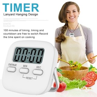 LCD Digital Kitchen Baking Timer Magnetic Absorption Cooking Count Down ...
