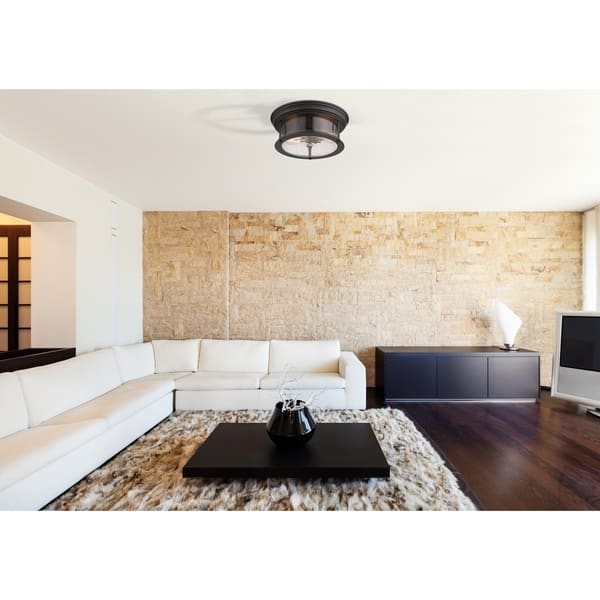 Sonna 2 Light Flush Mount in Bronze - Bed Bath & Beyond - 28593320