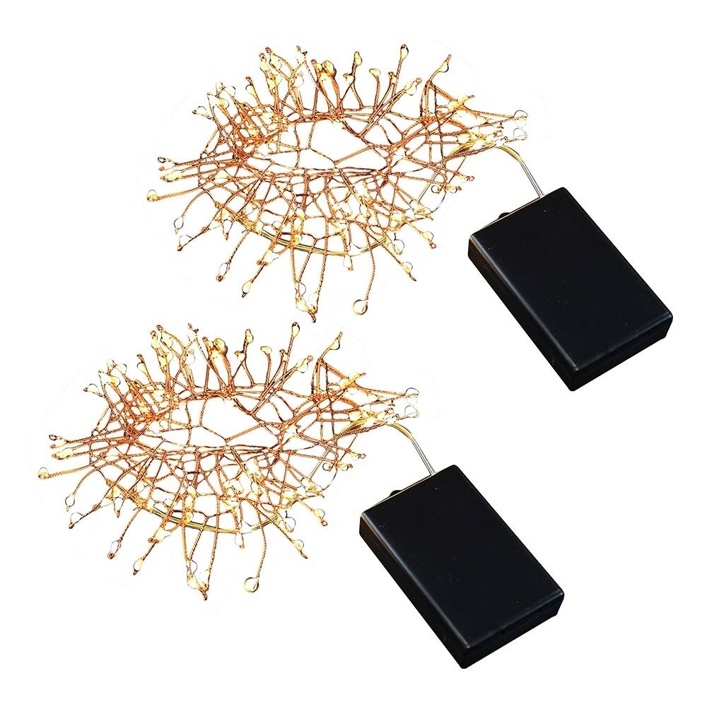 Battery Operated Led Fairy Firecracker Lights- Copper, Set Of 2 ...