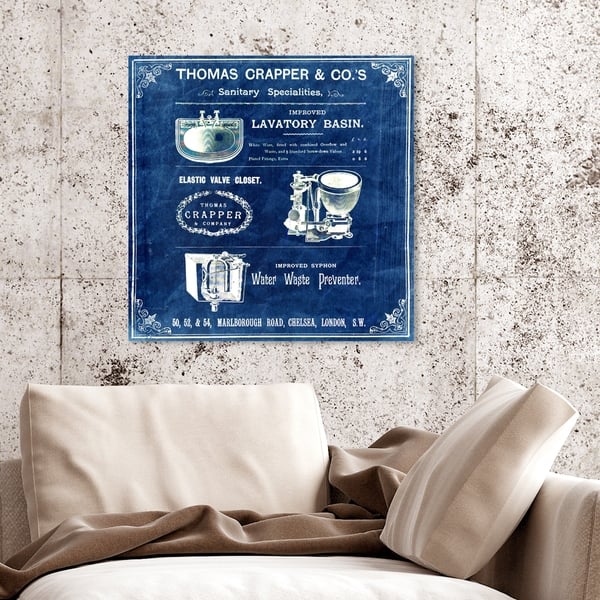 Oliver Gal 'Thomas Crapper Inventor of the Toilet - Blue' Bath and ...