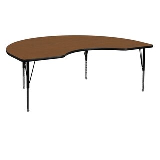 Offex 48''W x 96''L Kidney Shaped Activity Table with 1.25'' Thick Oak ...