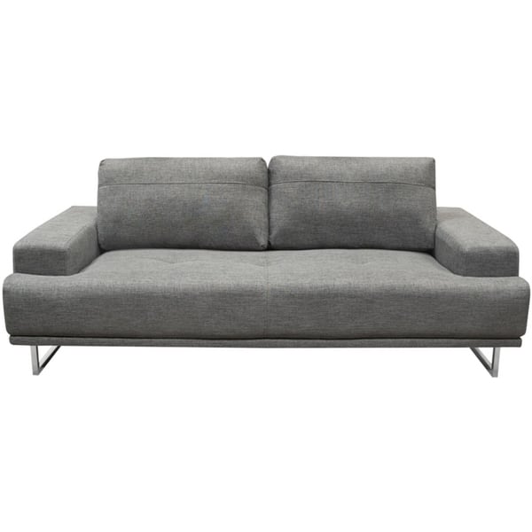 Fabric Upholstered Adjustable Backrest Sofa with Metal Sled Legs, Gray ...