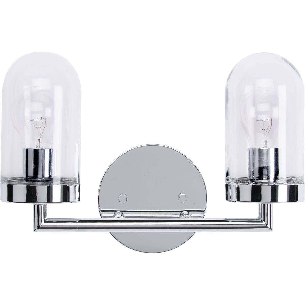 Signal Collection 2-Light Polished Chrome Clear Glass Coastal Bath ...