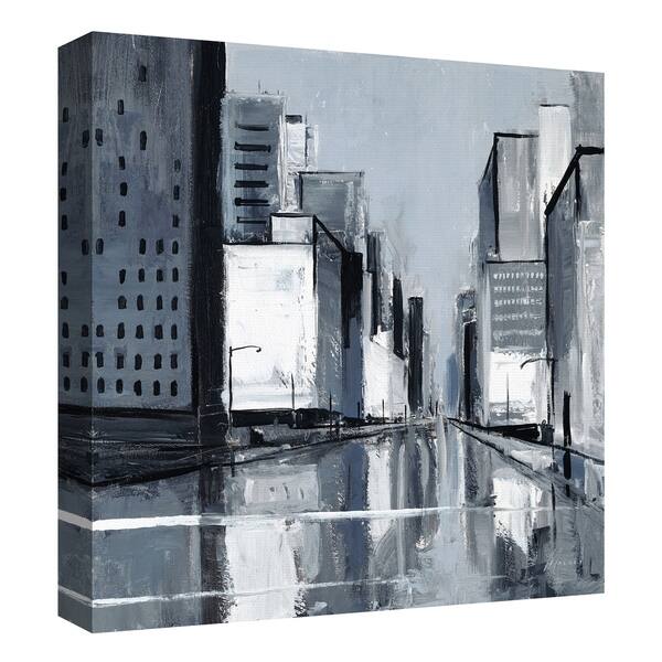 City Street by Shawn Mackey Canvas Art Print - Blue - Bed Bath & Beyond ...