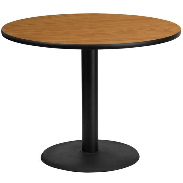 Offex 42" Round Natural Laminate Table Top with 24" Round Table Height ...