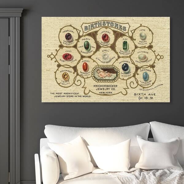 Oliver Gal 'BirthStones Antique Print' Advertising Wall Art Canvas ...