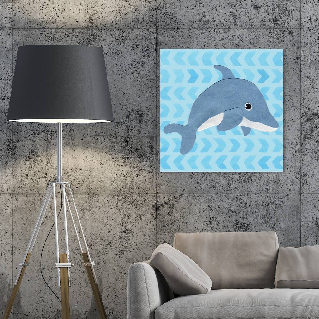 Oliver Gal 'Delfin' Animals Wall Art Canvas Print - Blue, White ...
