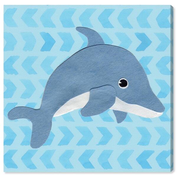 Oliver Gal 'Delfin' Animals Wall Art Canvas Print - Blue, White - Bed ...