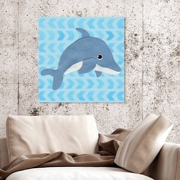 Oliver Gal 'Delfin' Animals Wall Art Canvas Print - Blue, White - Bed ...